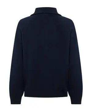 Prada Darknavy Halfzip Collar Knit Sweater - Blue