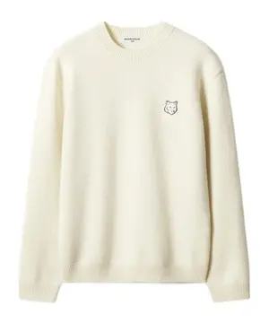 Maison Kitsuné Fox Head Milano Lambswool Jumper - Ecru