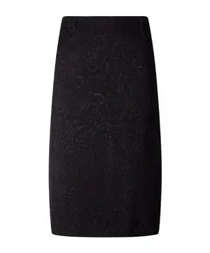 Dries Van Noten Motif Matelasse Jacquard Midi Skirt - Black