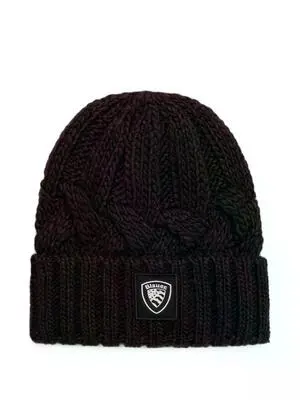 BLAUER. Corwin Cable-knit Beanie Hat Red