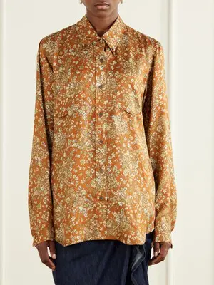 Dries Van Noten Floral-jacquard Printed Satin Shirt