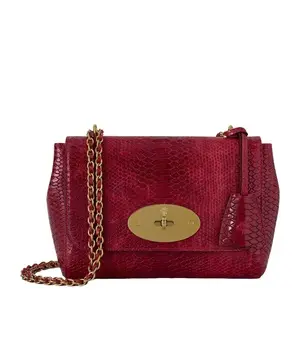 Mulberry Snake-embossed Flap Bag - Red