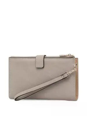 Guess Logo-plaque Wristlet Wallet - Neutrals