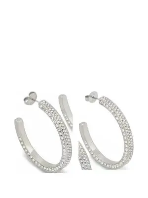 Guess Crystal-embellished Hoop Earrings - Silver