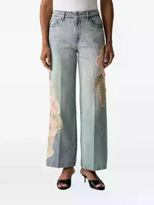 Guess Floral-motif Patchwork Jeans