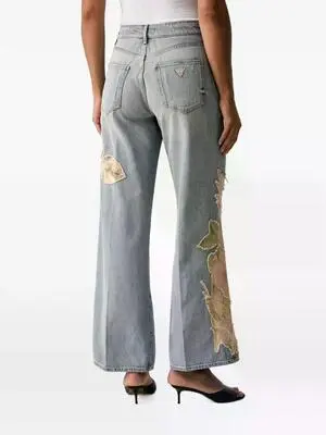 Guess Floral-motif Patchwork Jeans