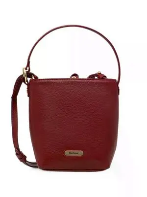 Barbour Mini Cedar Grained Leather Bucket Bag - Red