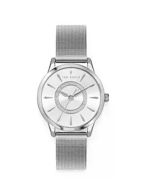 Ted Baker London Mesh Strap 33mm Watch - Silver