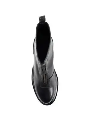 Staud Miles Zip-front Leather Ankle Boots