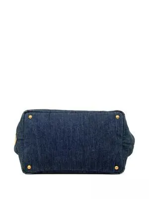 Prada 2013-2026 Denim Canapa Logo Tote Satchel