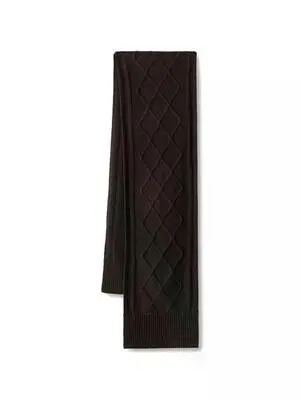 Armani Exchange Cable-knit Ribbed Scarf - Brown