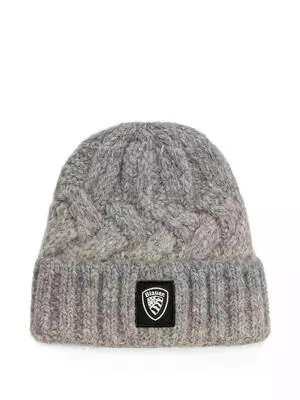 BLAUER. Euclid Cable-knit Beanie Hat - Grey