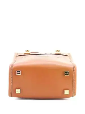 Fendi Sunshine Shopper Tote Leather Mini Crossbody Bag - Brown