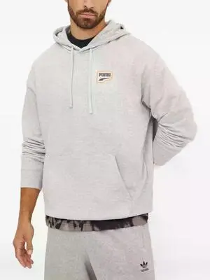 PUMA Downtown Graphic-print Drawstring Hoodie - Grey