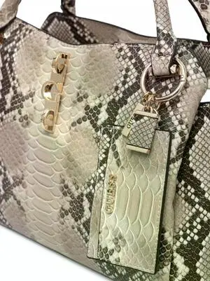 Guess Yvonne Snakeskin-effect Tote Bag