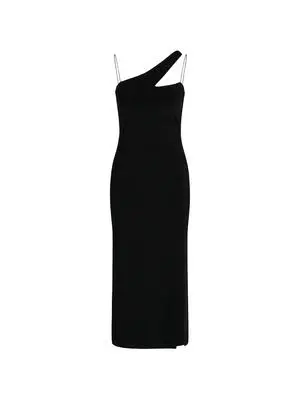 BRUUNS BAZAAR Cut-out Asymmetric Midi Dress - Black