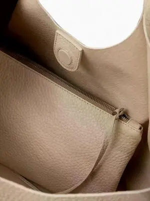 GIANNI CHIARINI Large Dua Grained Leather Tote Bag
