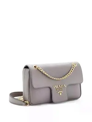 Prada Pattina Flap Shoulder Bag Saffiano Leather Small Crossbody Bag