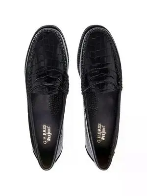 G.H.BASS Easy Weejuns Crocodile-effect Loafers