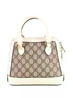 Gucci Horsebit 1955 Top Handle Bag Gg Coated Canvas With Leather Mini Shoulder Bag