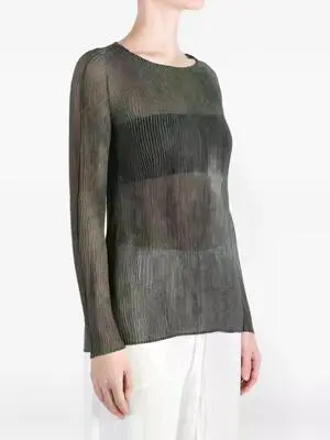 Issey Miyake Pleated Semi-sheer Top - Grey