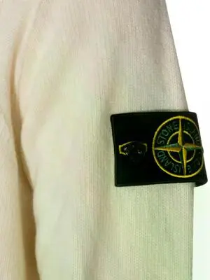 Stone Island Button-placket Logo-patch Sweater