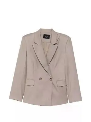 PHILIA LOFT Double-breasted Tie-back Blazer - Neutrals