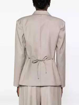 PHILIA LOFT Double-breasted Tie-back Blazer