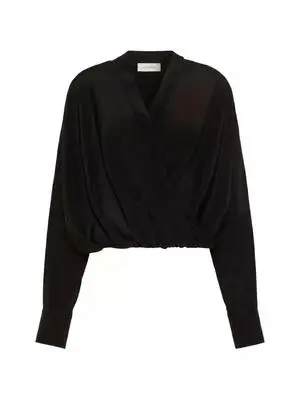Sportmax Wrap-style Silk Shirt - Black