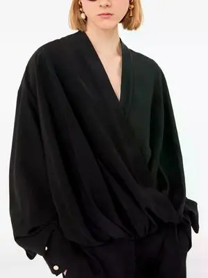 Sportmax Wrap-style Silk Shirt