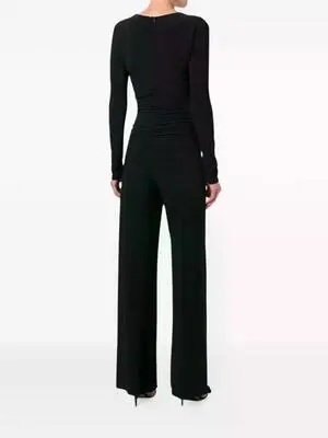 Norma Kamali Ruched Long-sleeve Jumpsuit