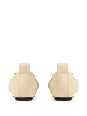 SERGIO ROSSI Bow-detail Ruched Ballet Flats