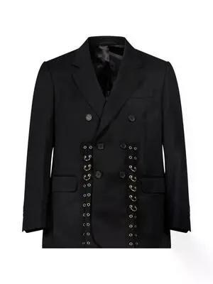 Simone Rocha Eyelet-embellished Double-breasted Blazer - Black