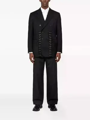 Simone Rocha Eyelet-embellished Double-breasted Blazer