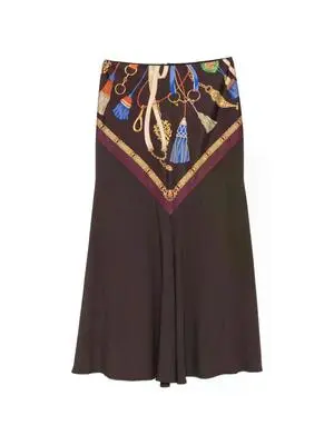 Etro Tassel-print Flared Midi Skirt
