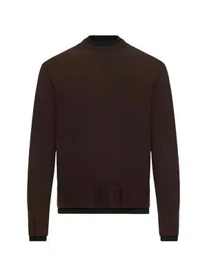 Moncler Logo-patch Layered-effect Sweater - Brown