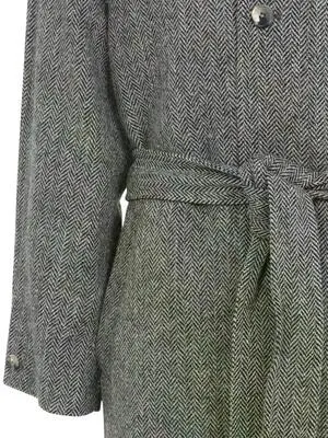 Paul Smith Light Harris Tweed Herringbone Belted Coat