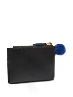 Pinko Love Birds Pompom-detail Wallet - Black