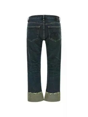 R13 Turn-up Frayed Jeans