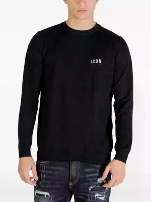 ICON BRAND Logo-embroidered Sweatshirt - Black