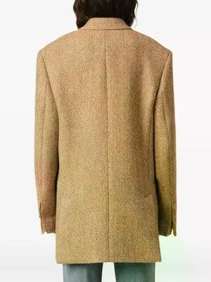 AMI Paris Double Breasted Herringbone Wool Blazer