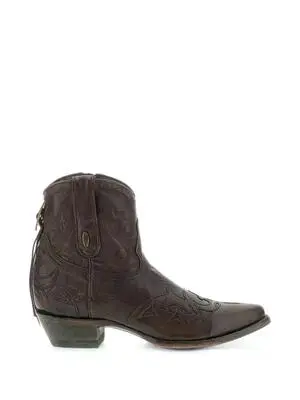 MEXICANA Embroidered Cowboy Boots - Brown
