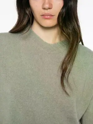 SOLOTRE Ribbed-trim V-neck Sweater