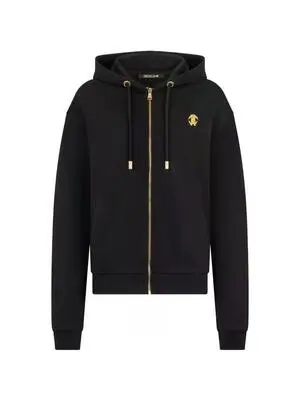 Roberto Cavalli Flaming Rose Zip-up Hoodie - Black