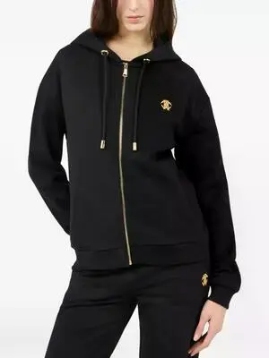 Roberto Cavalli Flaming Rose Zip-up Hoodie