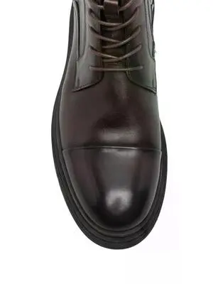 SERGIO MORETTI FIRENZE Lace-up Leather Biker Boots
