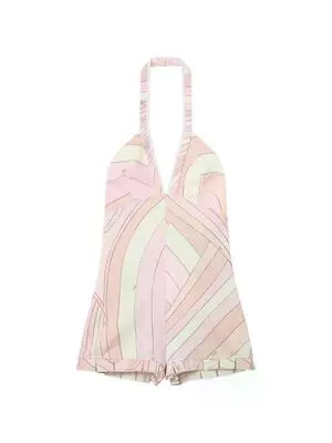 Emilio Pucci Iride-print Halterneck Playsuit - Pink