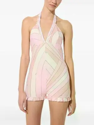 Emilio Pucci Iride-print Halterneck Playsuit - Pink