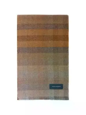 PIQUADRO Check-pattern Fringed Scarf - Brown