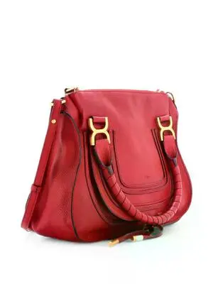 Chloé Marcie Leather Medium Satchel - Red